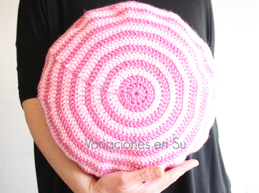 Cojín circular de ganchillo - Variaciones en Su